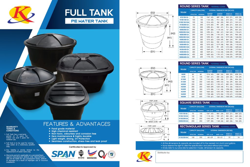 PE Water Tank - Kunyi Composite Sdn Bhd